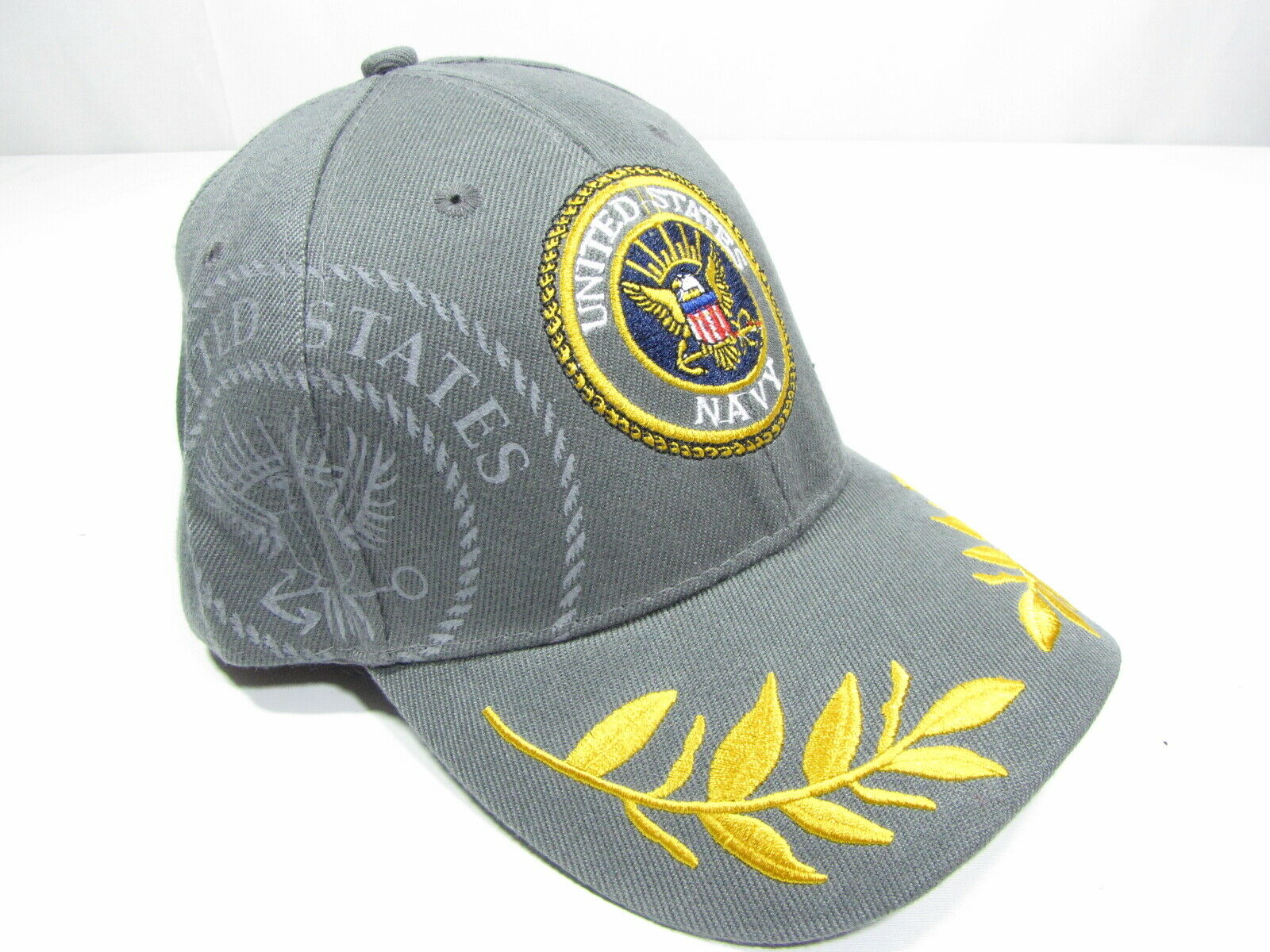 New Military USN US Navy Gray Leaf Baseball Ball Cap Adjustable - GI ...